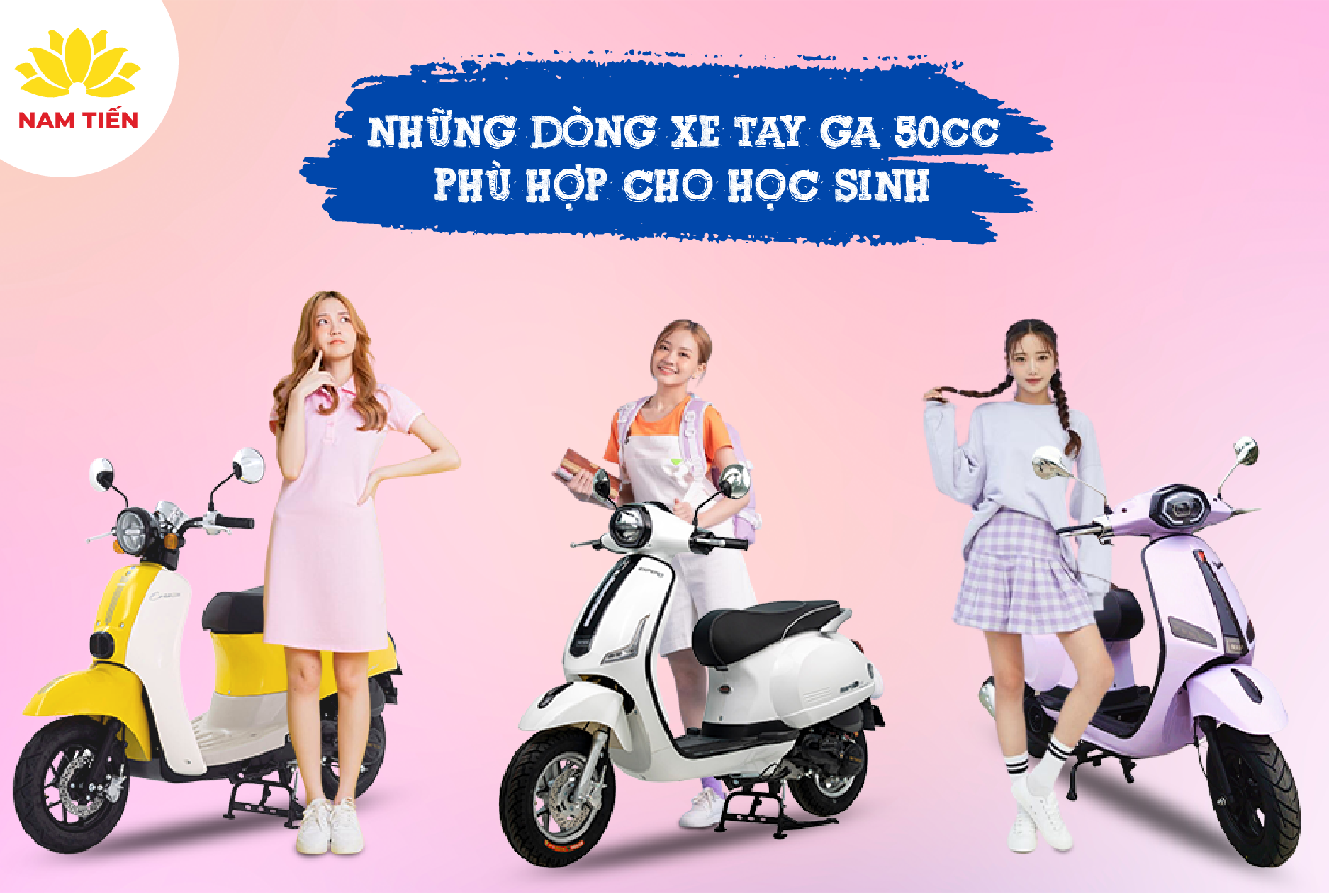 Những dòng xe ga 50cc phù hợp cho học sinh
